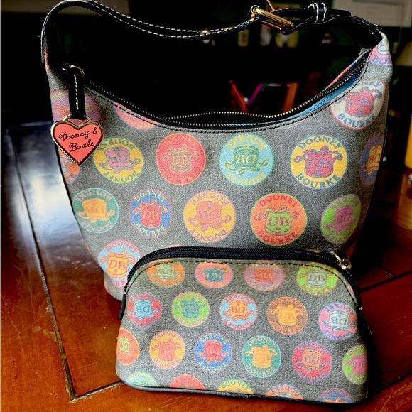Dooney & Bourke | Bags | Vintage Dooney Bourke Multicolor Logo Womens ...